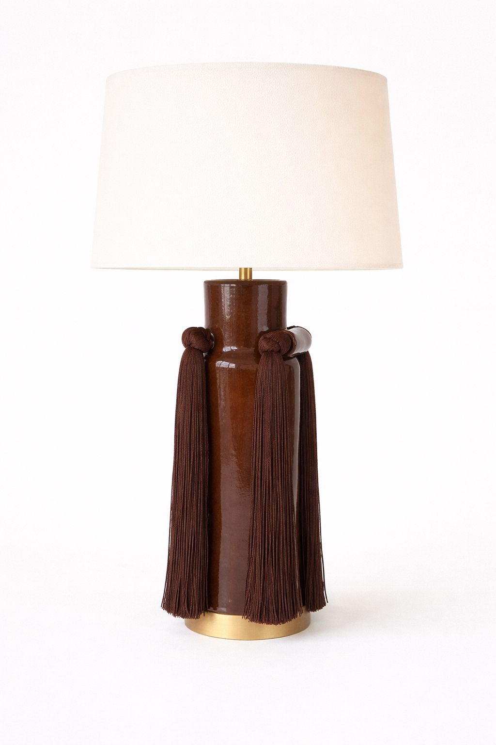 Handcrafted Terracotta Decorative Lamp with Tassel Details – Carvings